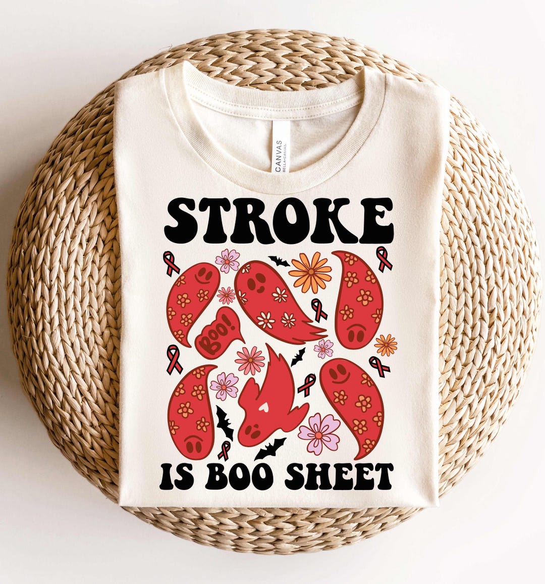 Stroke Awareness Shirt,stroke Halloween Shirt,stroke Ghost Shirt,stroke ...