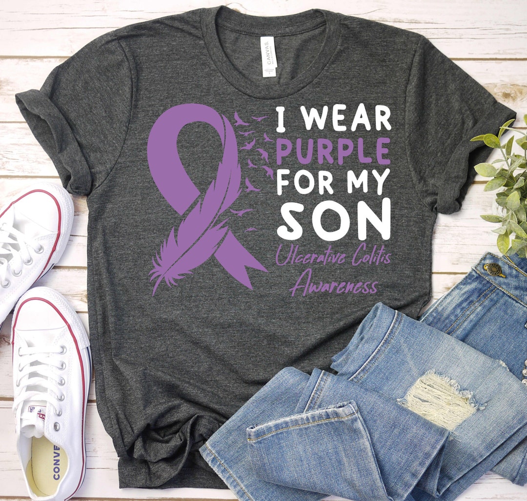 Ulcerative Colitis Awareness Shirt,ulcerative Colitis Purple Ribbon ...