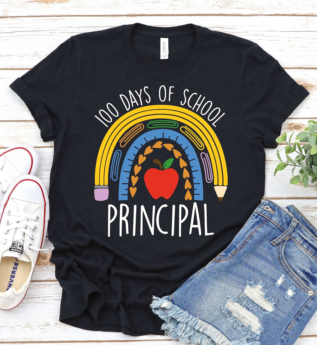 100 Days of School Principal Shirt, Principal Gift, 100th Day of School ...