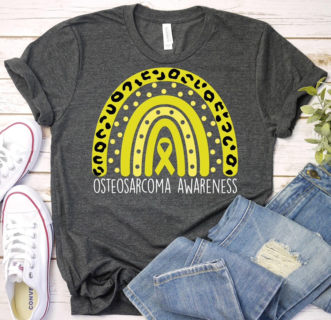 Osteosarcoma Awareness Shirt, Osteosarcoma Yellow Ribbon Shirt ...