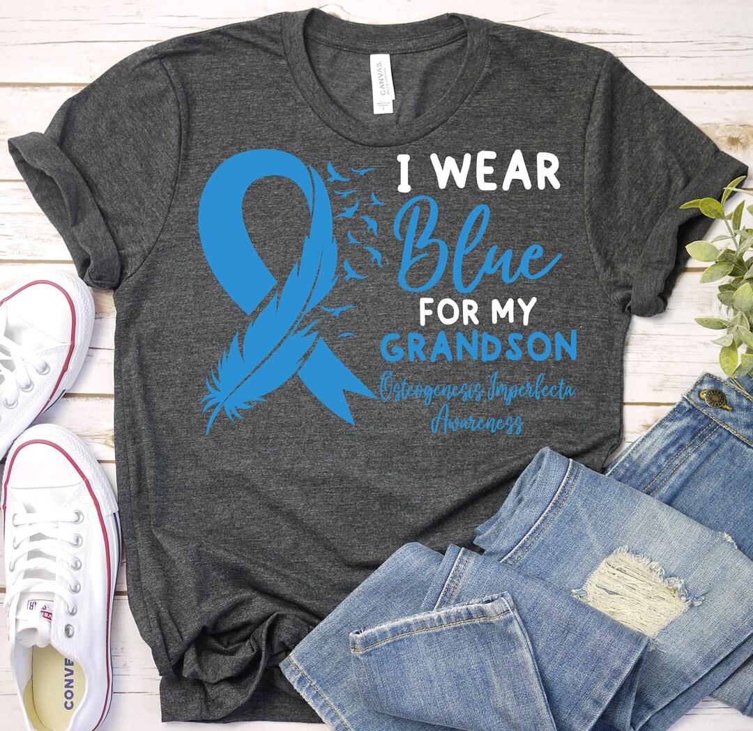 Osteogenesis Imperfecta Awareness Shirt,oi Awareness Blue Ribbon Shirt ...