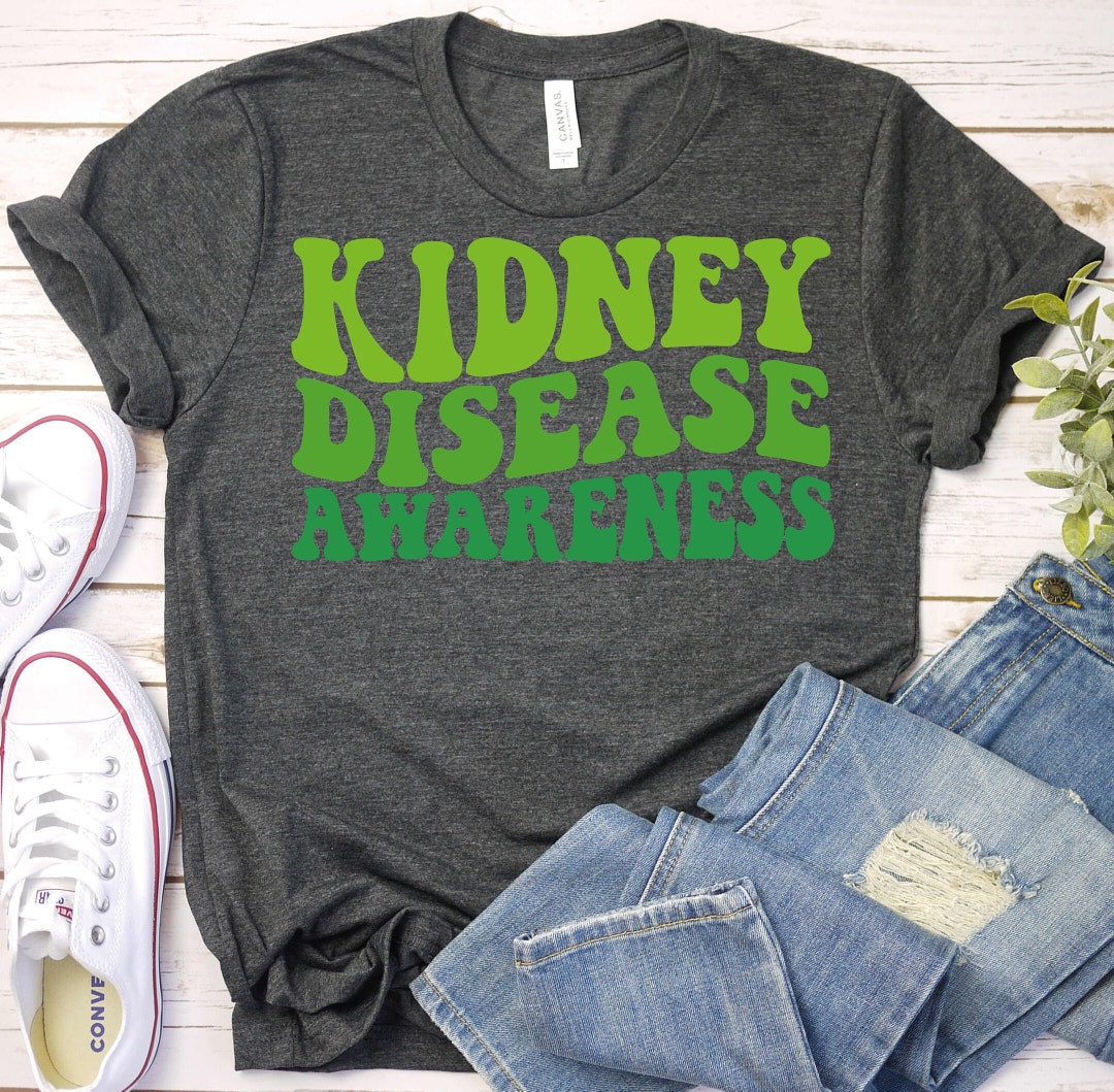 Kidney Disease Awareness Month Shirt,groovy Kidney Green Ribbon Shirt ...
