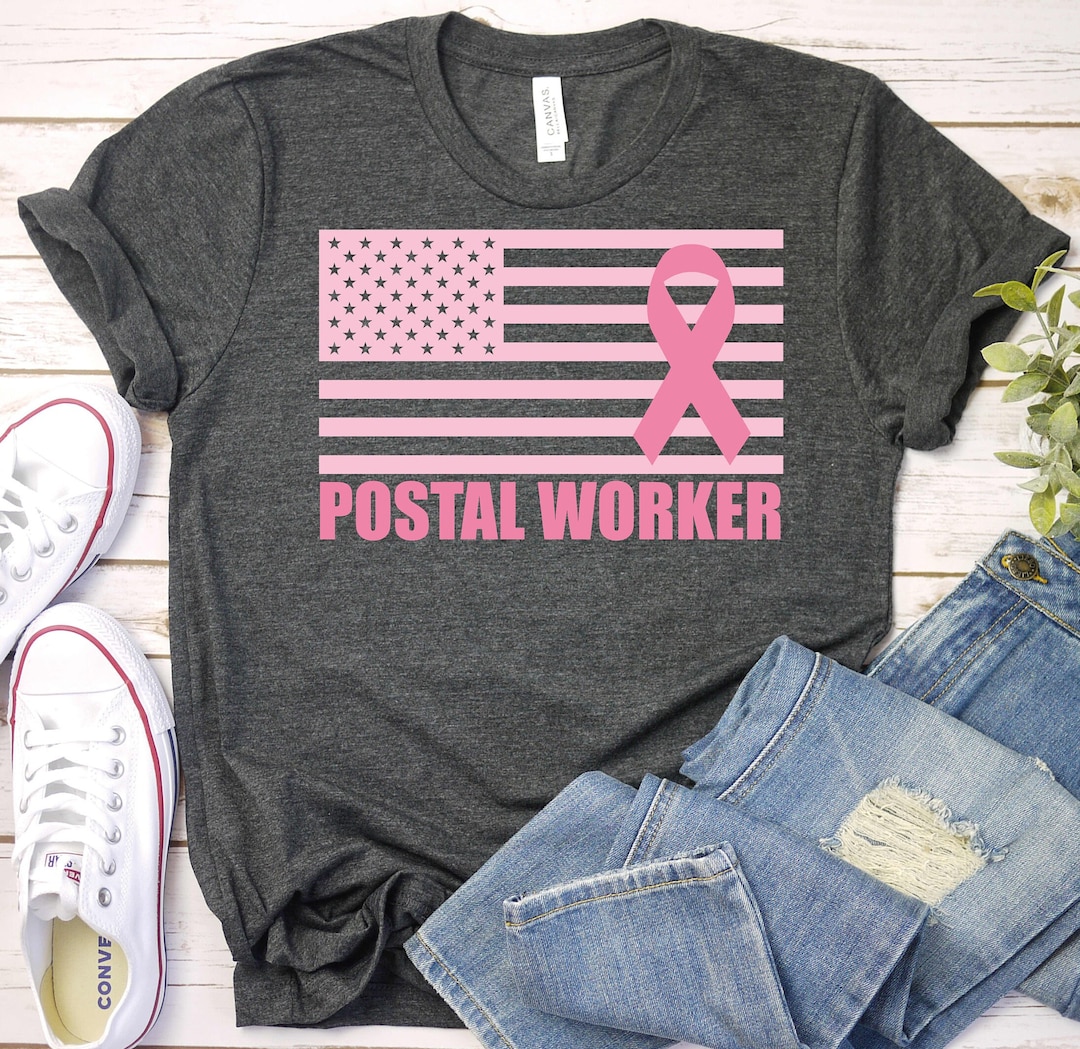 Postal Worker Breast Cancer Awareness Shirt,breast Cancer Shirt,breast ...