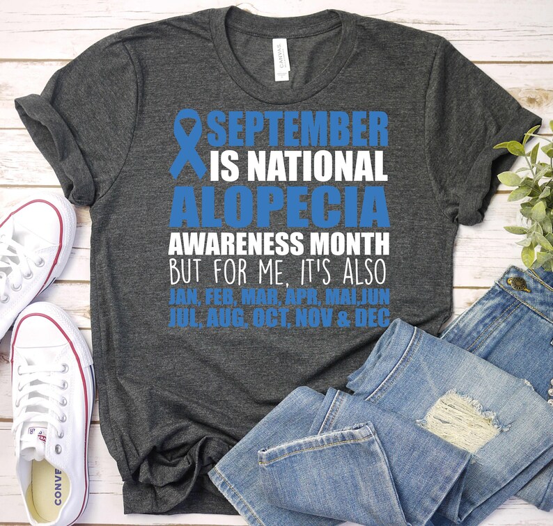 Alopecia Awareness Month Shirtalopecia Blue Ribbon - Etsy