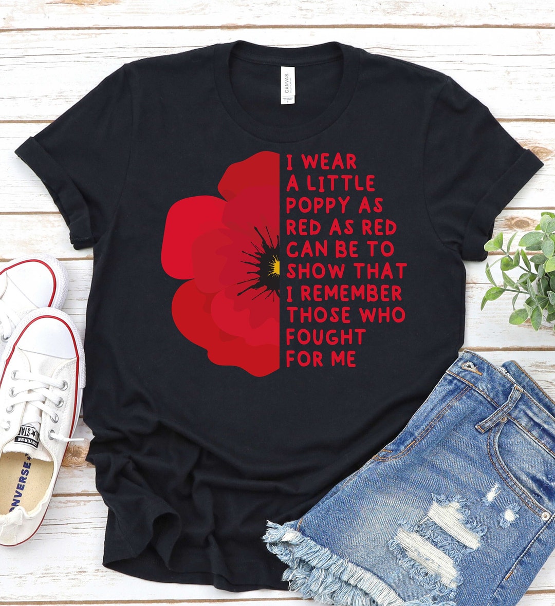 I Wear A Little Poppy as Red-patriotic Shirt,independence Day Shirt ...