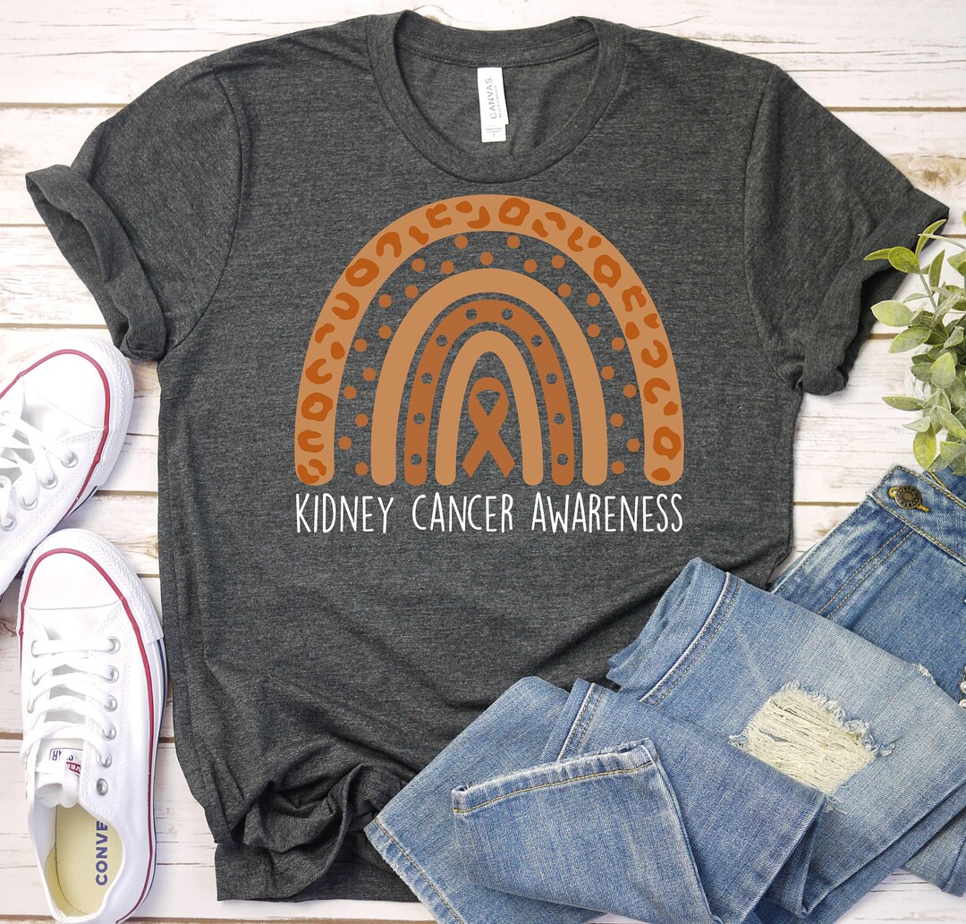 Kidney Cancer Awareness Shirt,kidney Cancer Shirt,kidney Cancer Rainbow ...