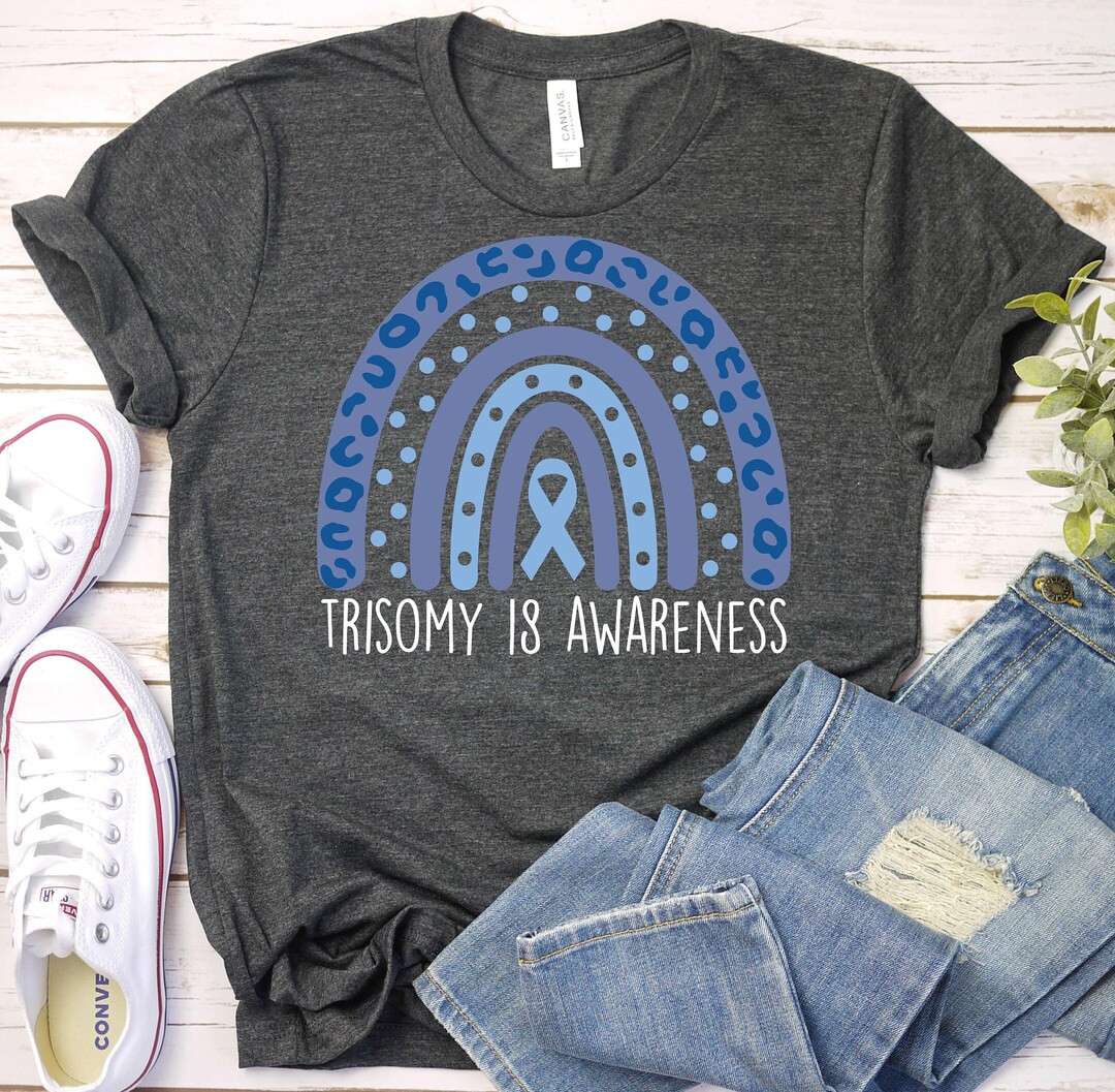 Trisomy 18 Awareness Shirt,down Syndrome Awareness Gift,t18 Light Blue ...