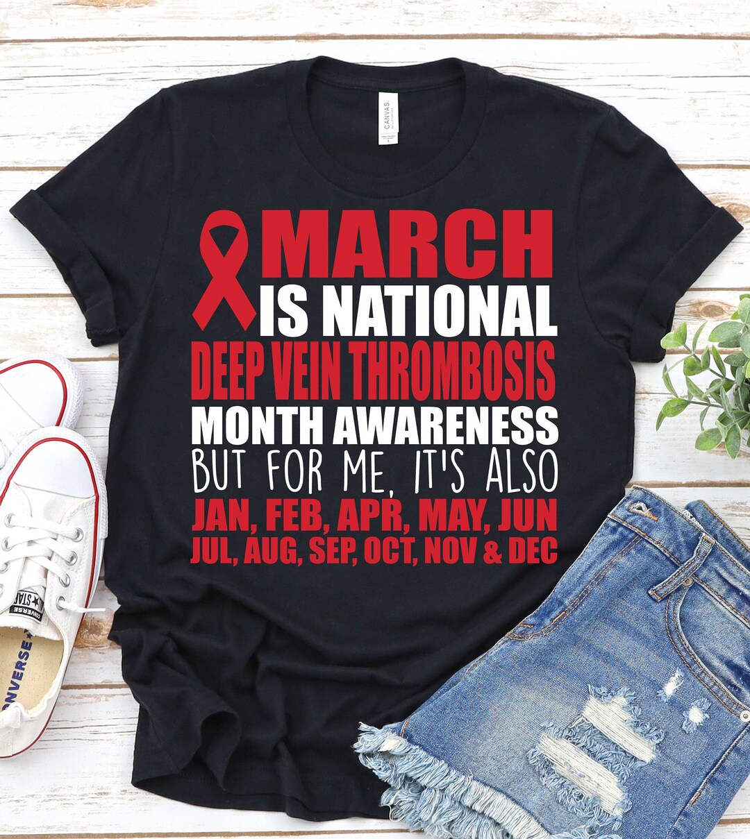 Deep Vein Thrombosis Awareness Shirt, DVT Awareness Ribbon Shirt,deep ...