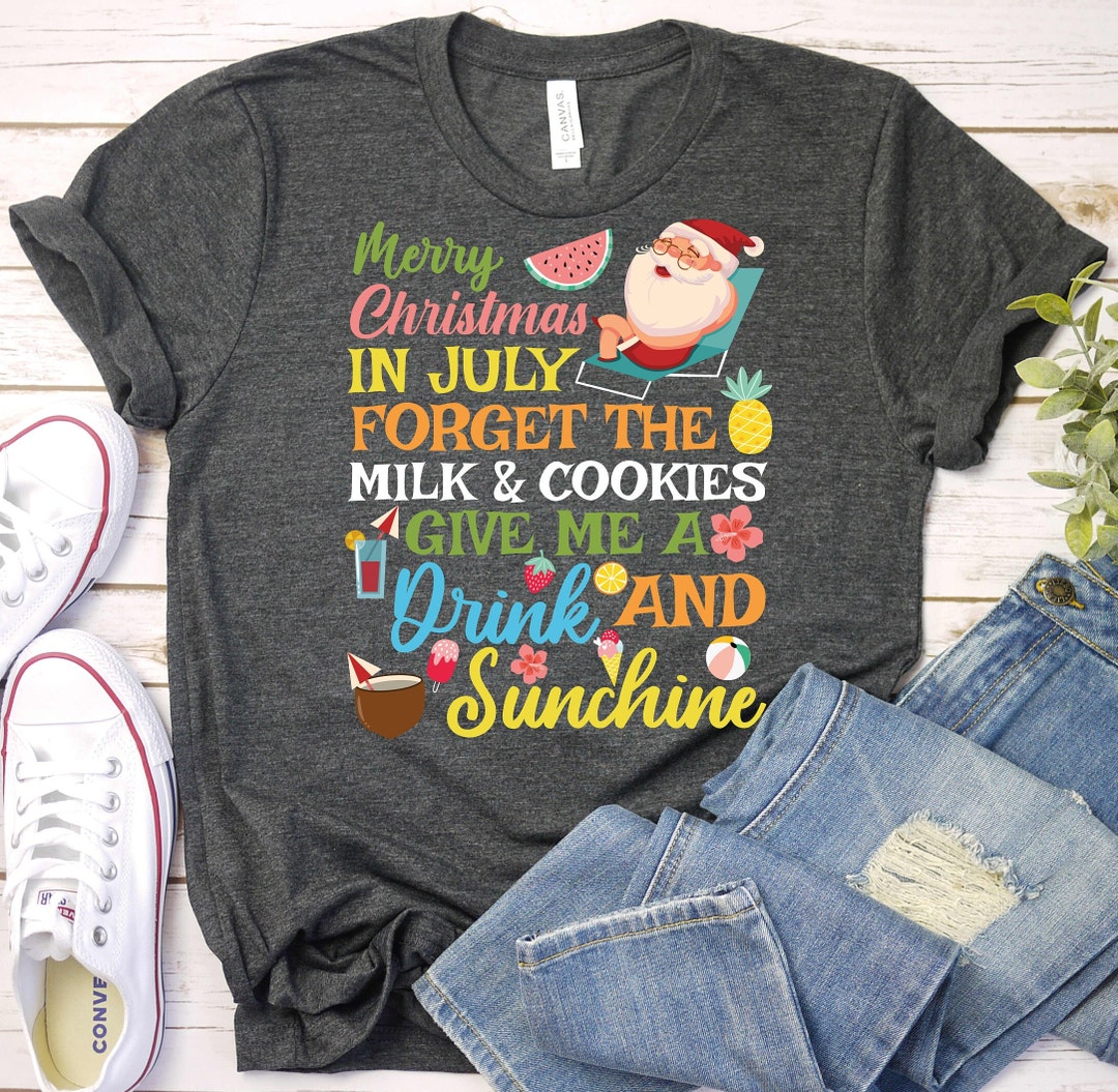 Christmas in July Shirt,santa Shirt,xmas Holiday Beach Shirt,xmas ...