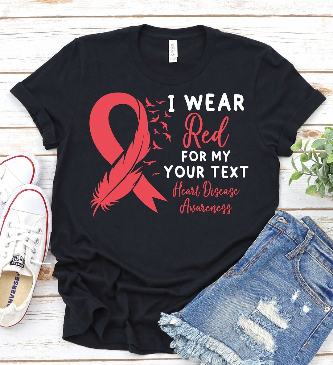 Heart Disease Awareness Shirt,custom Heart Disease Awareness Shirt ...