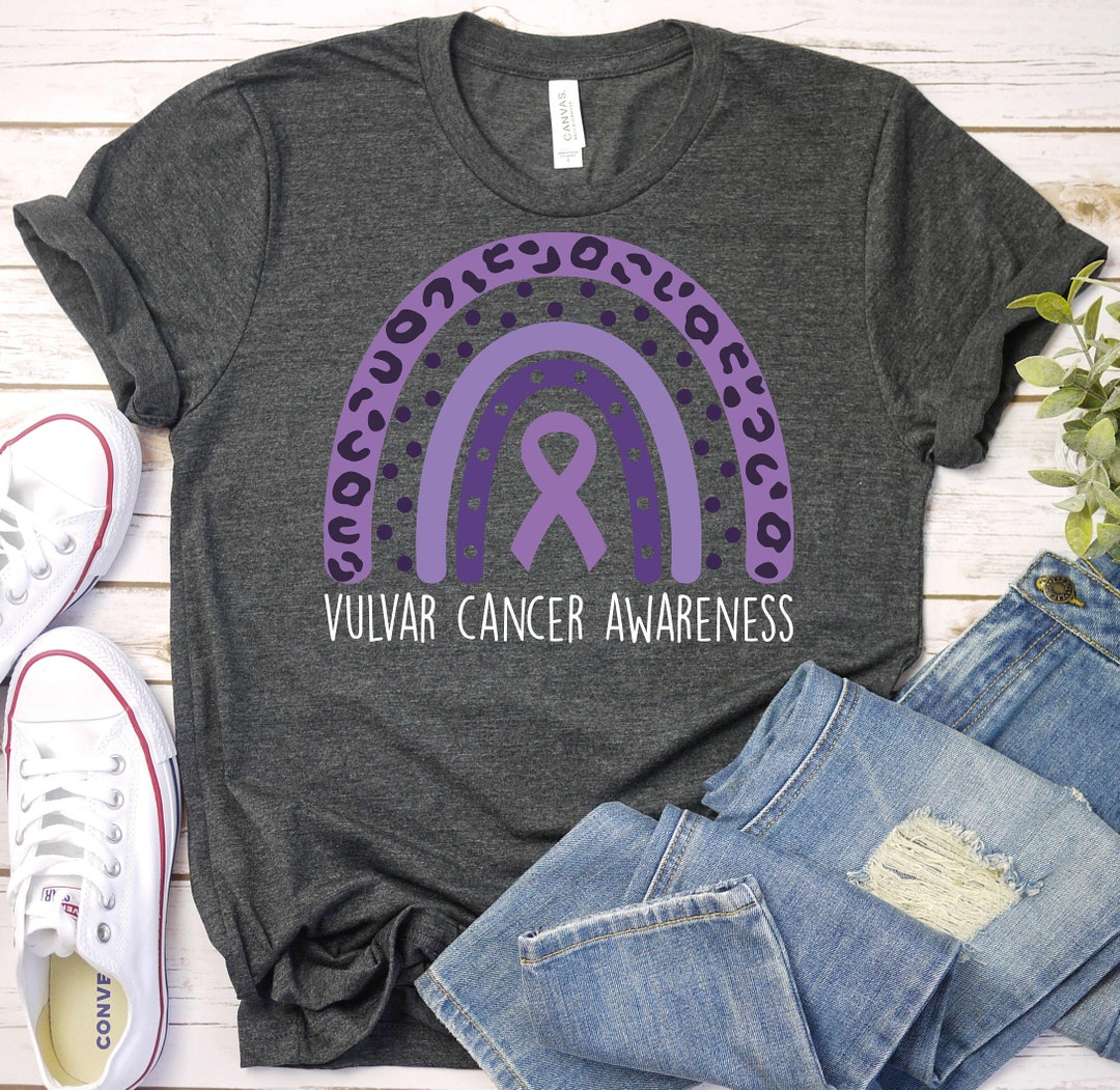 Vulvar Cancer Awareness Shirt,vulvar Cancer Purple Ribbon Shirt,vulvar ...
