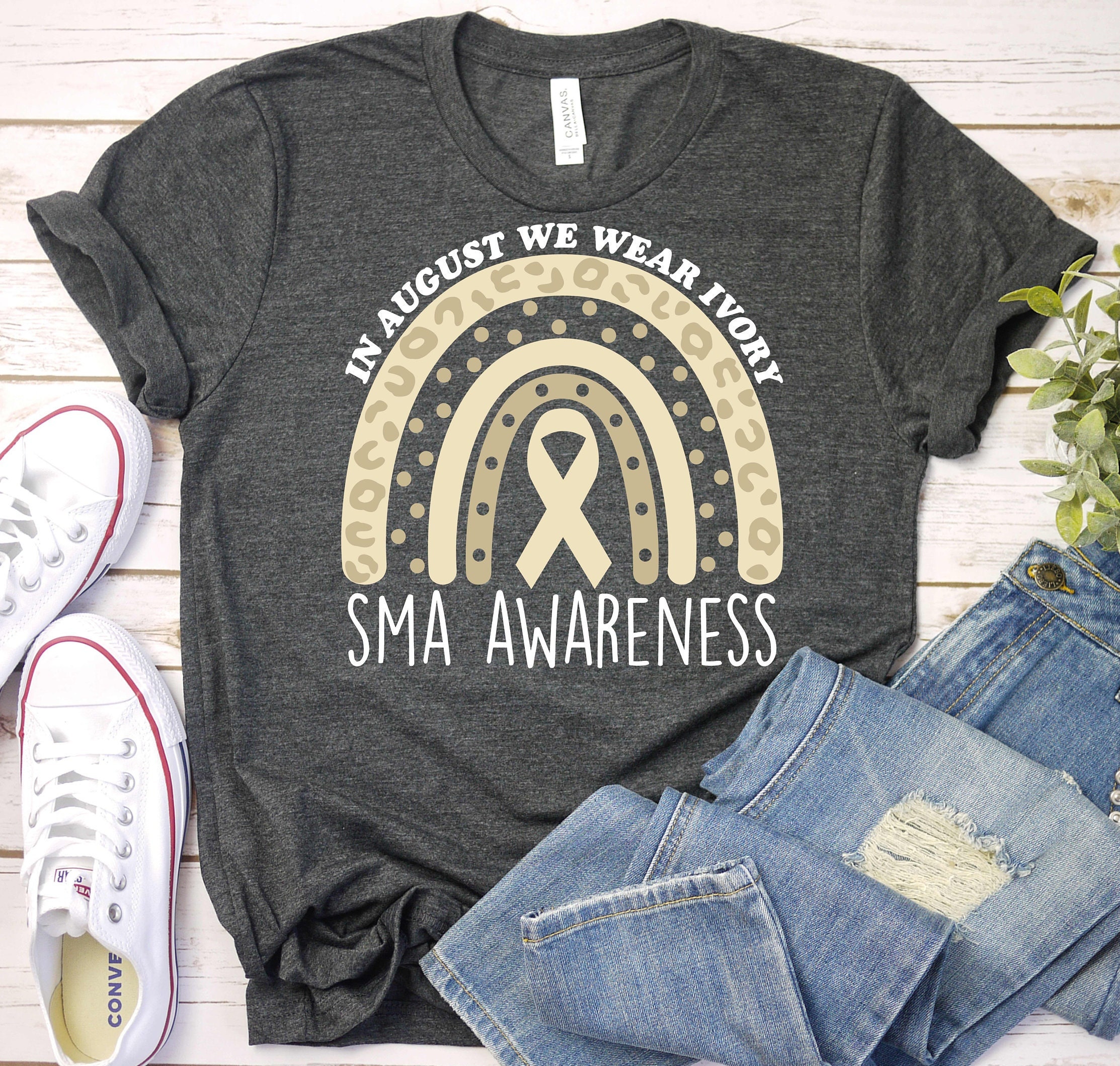 Spinal Muscular Atrophy Awareness Shirtsma Ivory Ribbon - Etsy