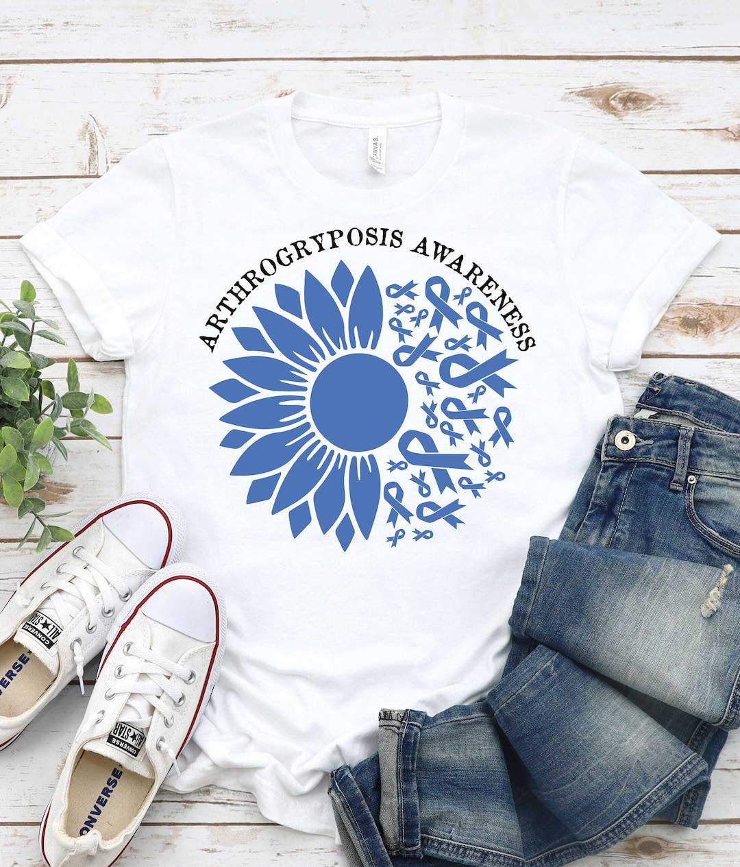 Arthrogryposis Awareness Shirt,arthrogryposis Blue Ribbon Shirt ...