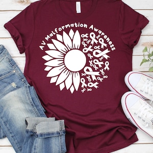 AV Malformation Awareness Shirt,avm Awareness Ribbon Shirt,brain Avm ...