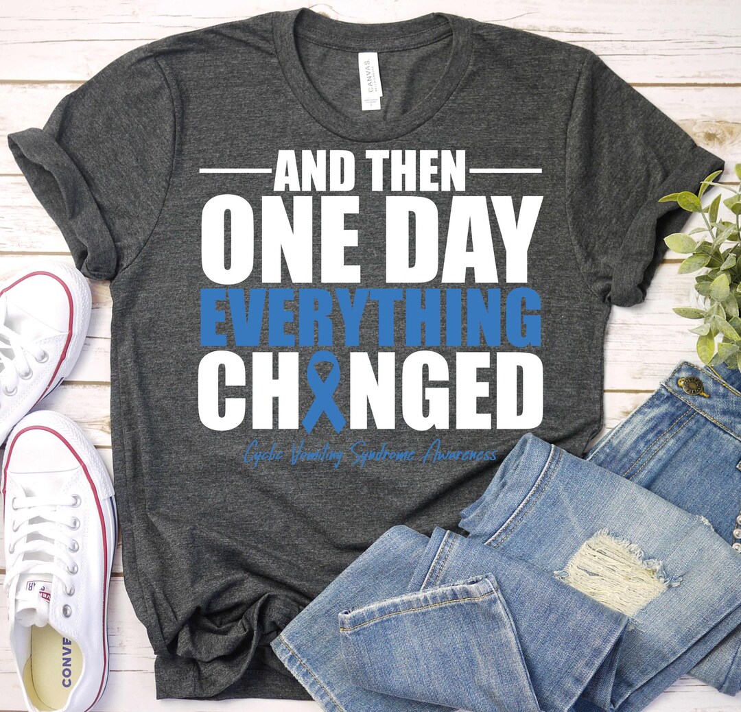 Cyclic Vomiting Syndrome Awareness Shirt,cvs Awareness Blue Ribbon ...