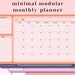 Printable Monthly Planner, Digital Monthly Calendar, Minimal Goodnotes ...
