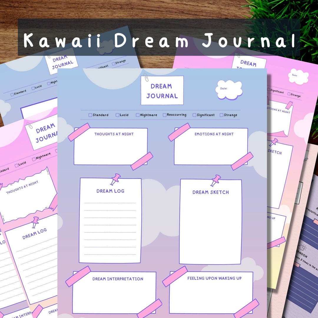 Kawaii Dream Journal Dream Tracker Witchy Planner Digital Goodnotes ...