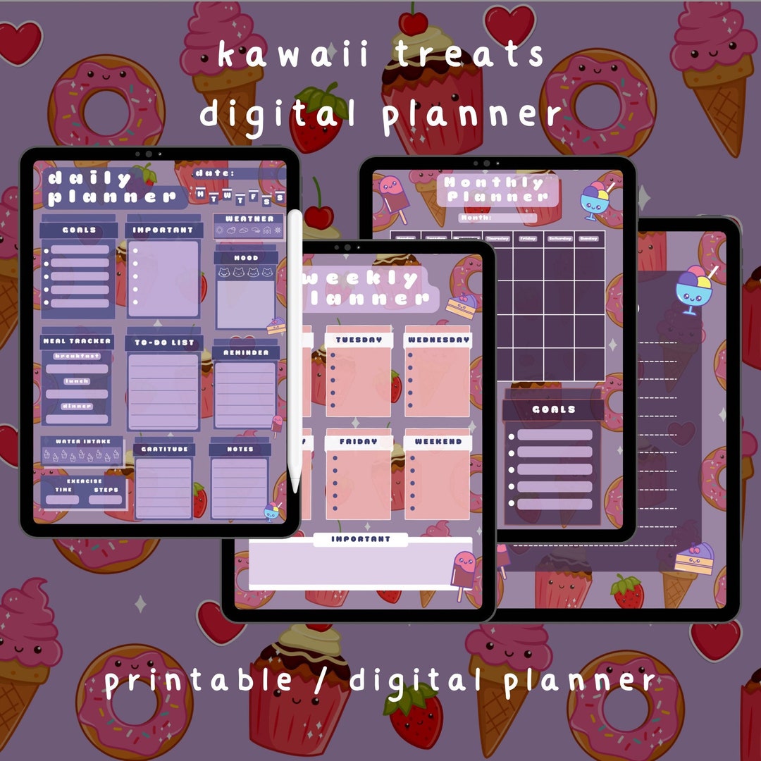 Kawaii Treats Digital Planner Daily Anime Journal, Undated Goodnotes ...