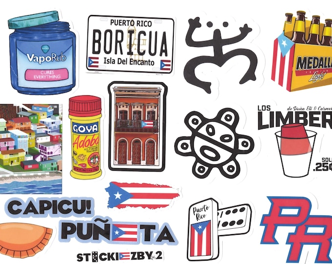 Puerto Rico Sticker Pack, Boricua Pride, Coquito Sticker, Goya Sazon ...