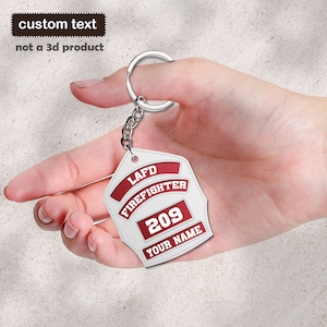 Firefighter Helmet Shield Custom Acrylic Keychain, Fireman Keychain ...