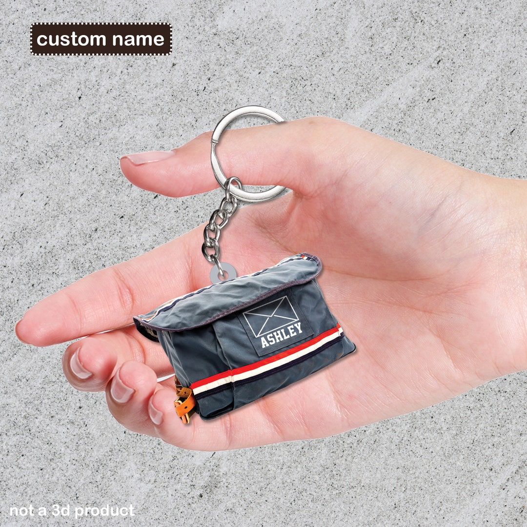 Postal Worker 2D Flat Keychain, Personalized Postal Worker Keychain ...