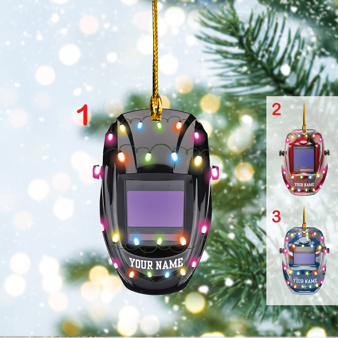 Welder Christmas Ornament, Welder Helmets Ornament, Personalized Welder ...