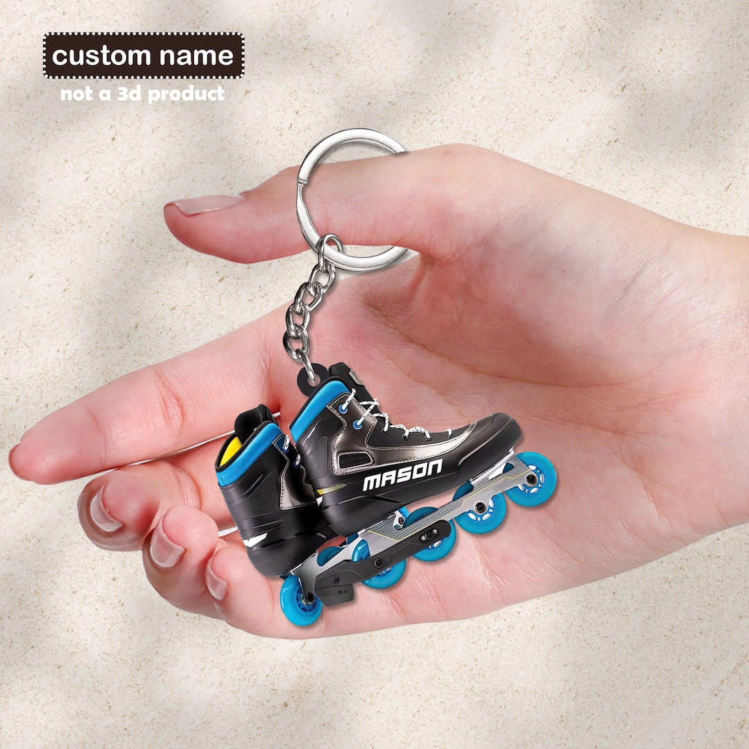 Roller Skating Shoes Keychain, Custom Roller Skates Keychain, Skating ...