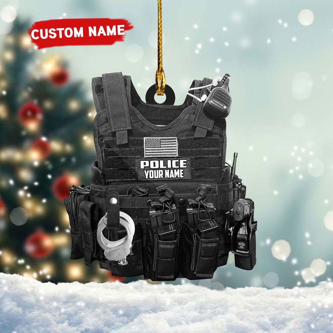 Personalized Police Vest Shape Ornament, Custom Police Vest Bulletproof ...