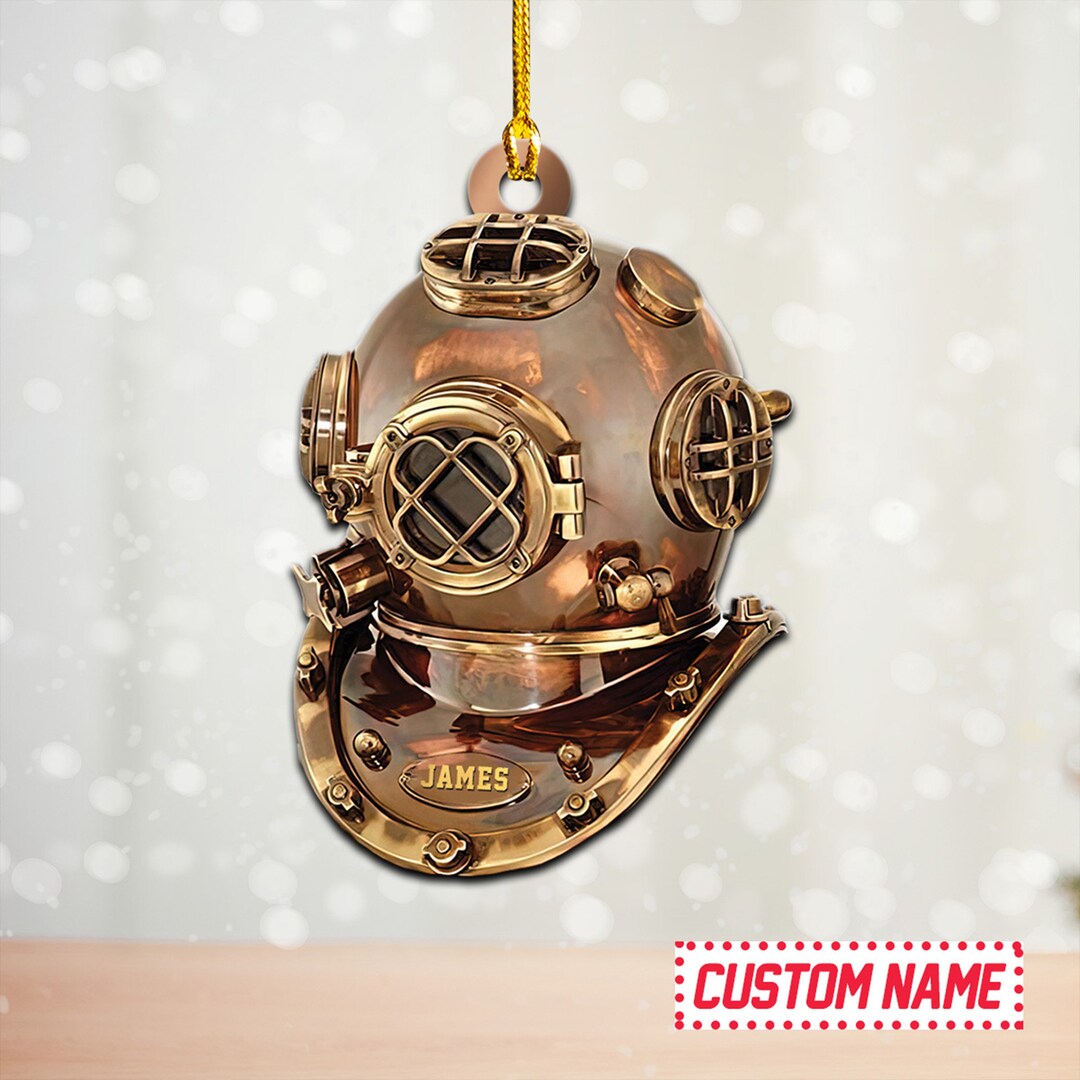 Scuba Diving Helmet Acrylic Christmas Ornament, Diving 2D Ornament ...