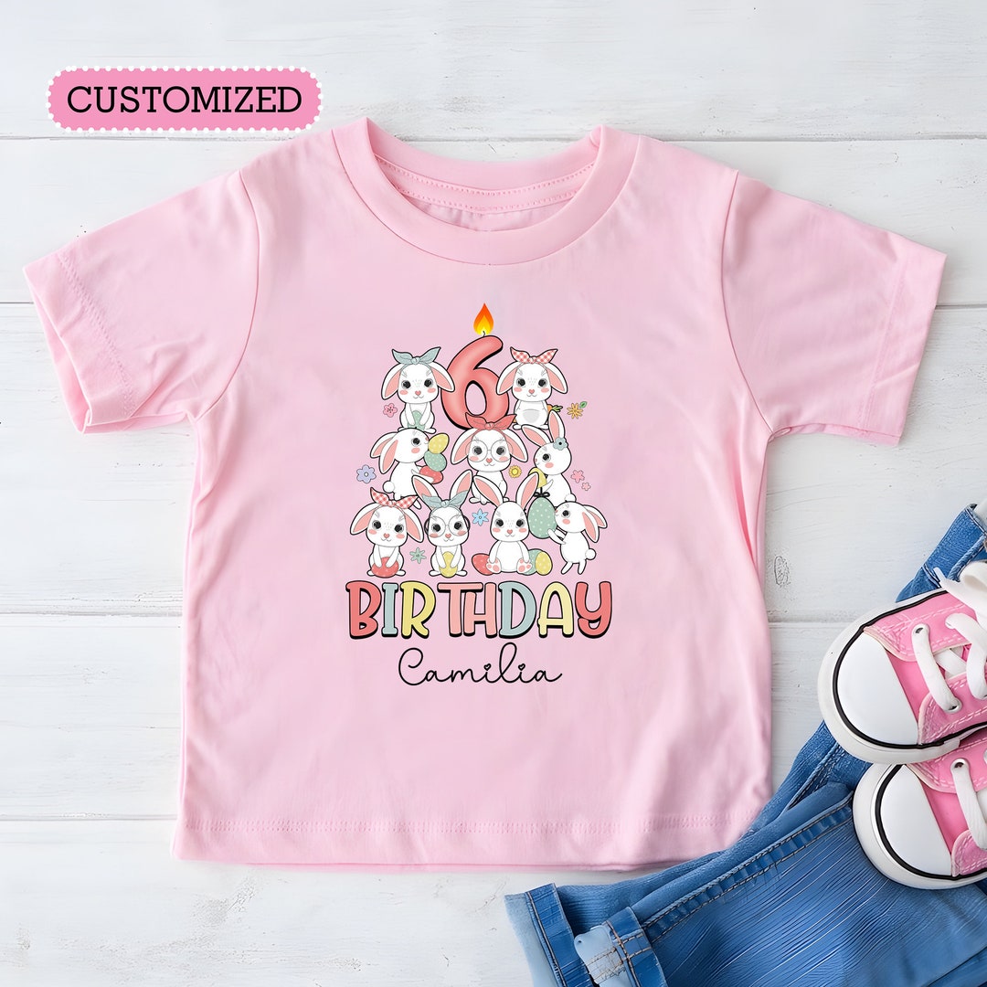 Personalized Bunny Birthday Shirt, Easter Theme Birthday Shirt, Toddler ...