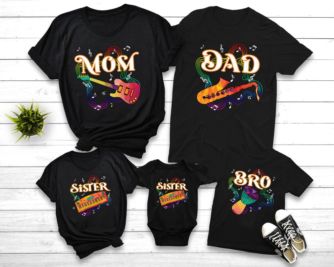 Musical Family Matching Shirts, Custom Musical Instrument Shirt, Family ...
