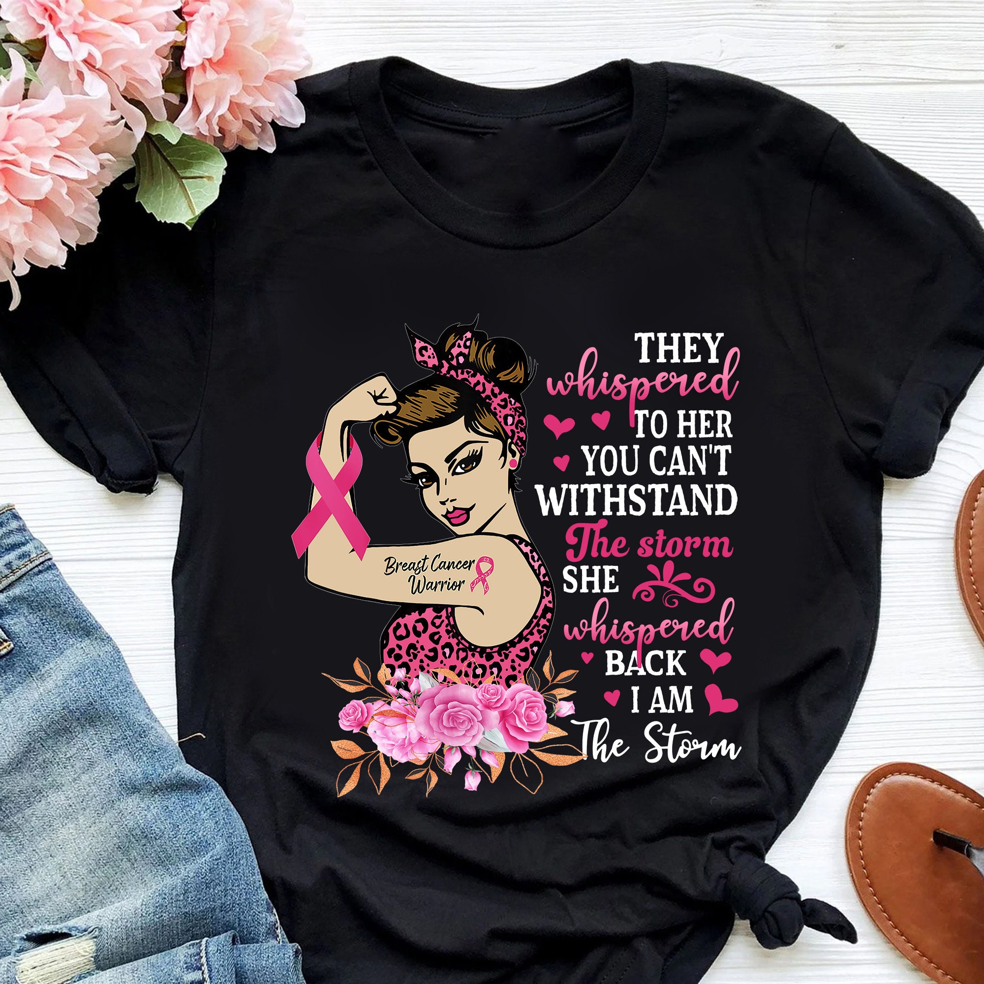 Breast Cancer Warrior Pink Ribbon Shirt, I'm the Storm Strong Women ...