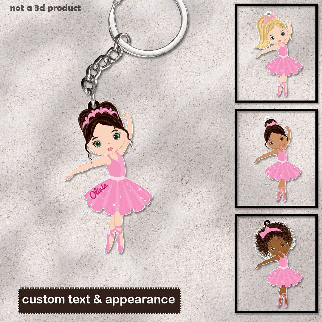 Little Ballerina Personalized Keychain, Custom Ballet Keychain, Ballet ...