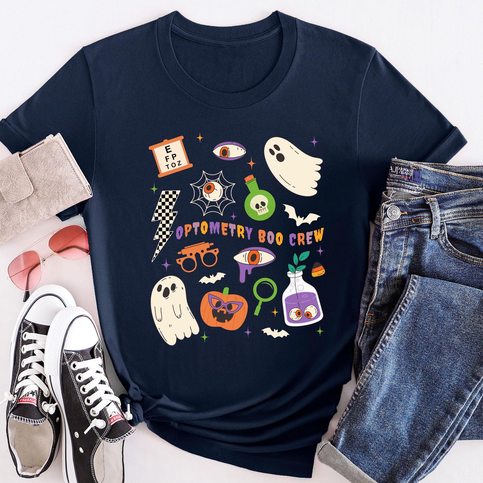 Optometry Boo Crew Shirt, Halloween Optometrist Shirt, Retro Optometry ...