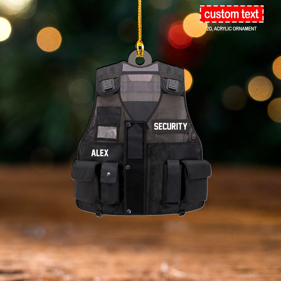 Security Jacket Ornament, Custom Security Guard 2D Ornament, Security ...