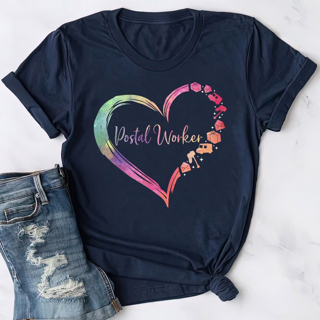 Postal Worker Heart Shirt, Postal Worker Gift Shirt, Postal Life, Mail ...