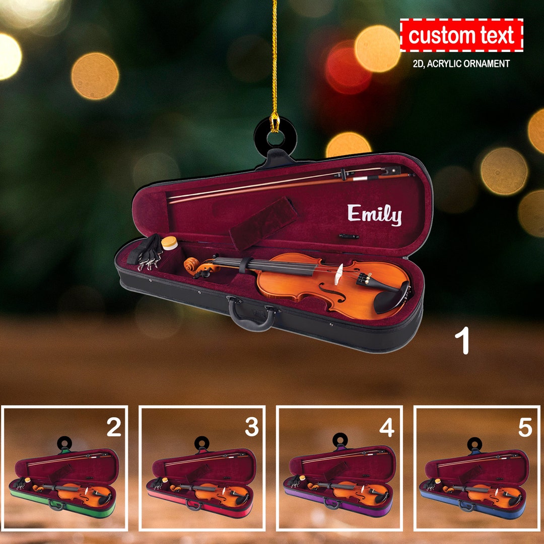 Violin Case Christmas Ornament, Custom Violin 2D Ornament, Violin ...