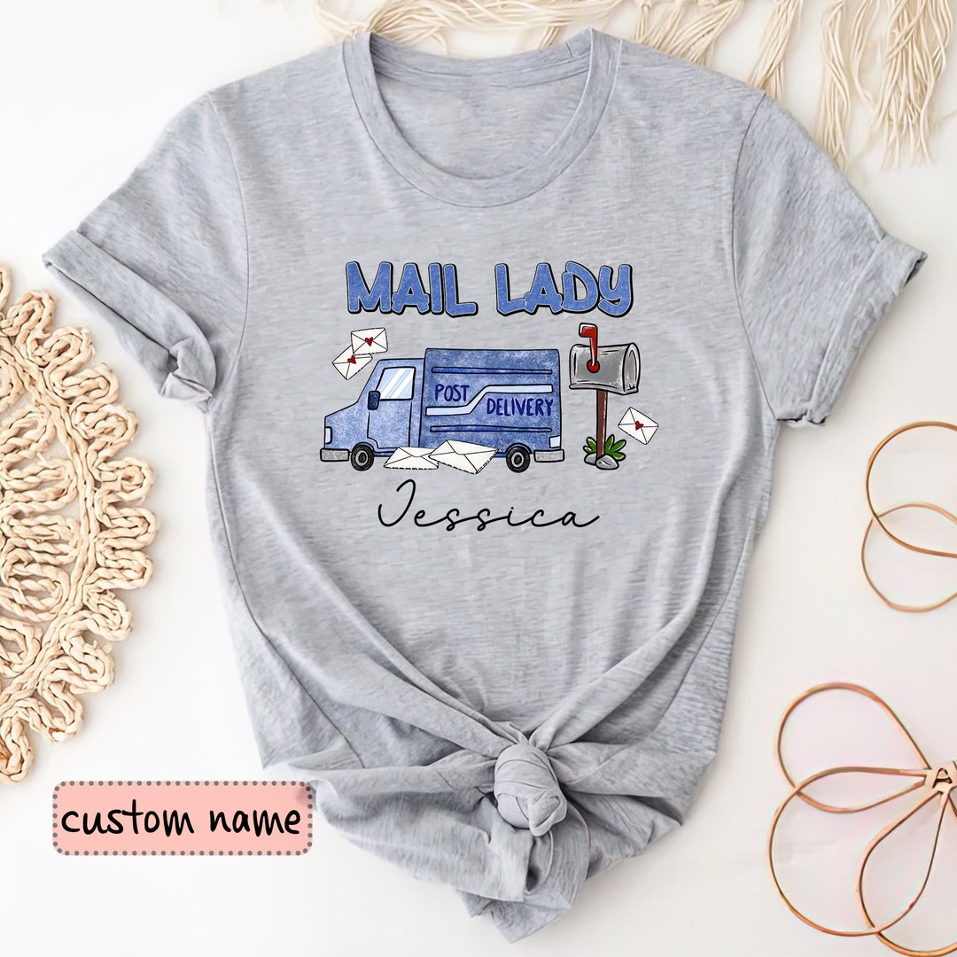 Mail Lady Custom Name Shirt, Postal Worker Shirt, Mail Lady Gift ...