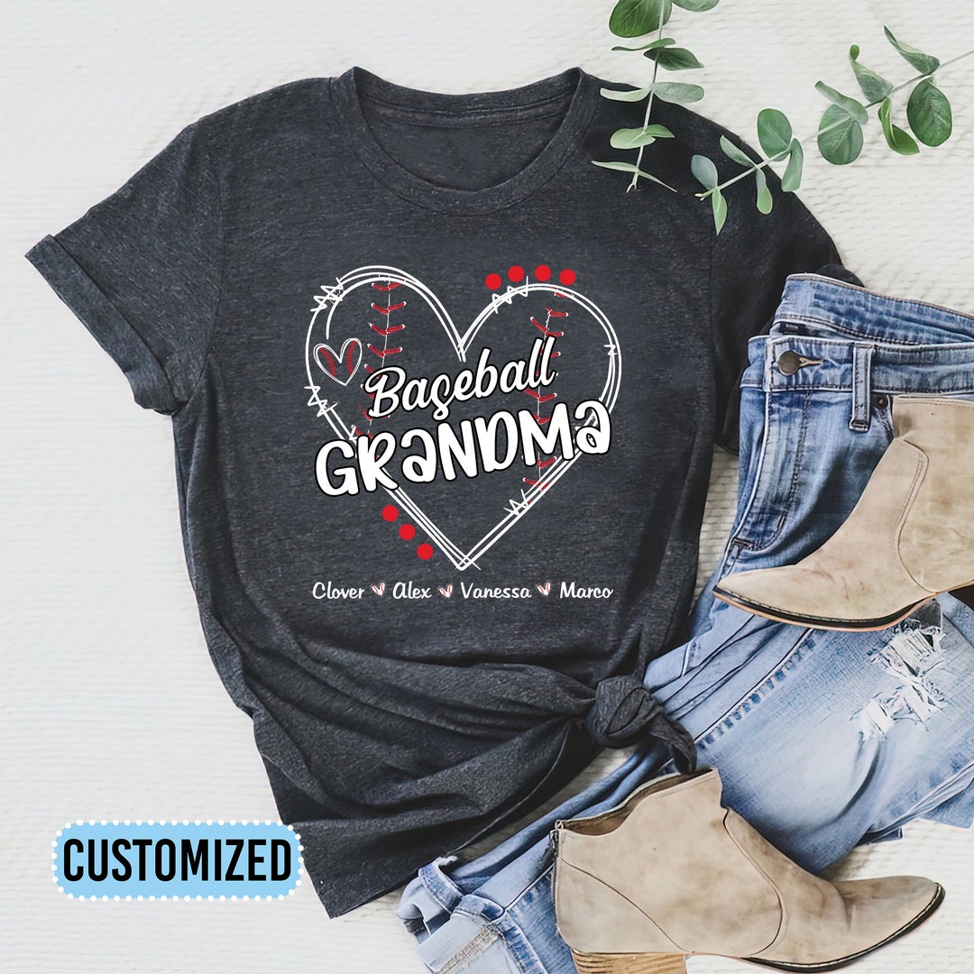 Baseball Grandma Personalized Shirt, Baseball Grandma Shirt, Grandma ...
