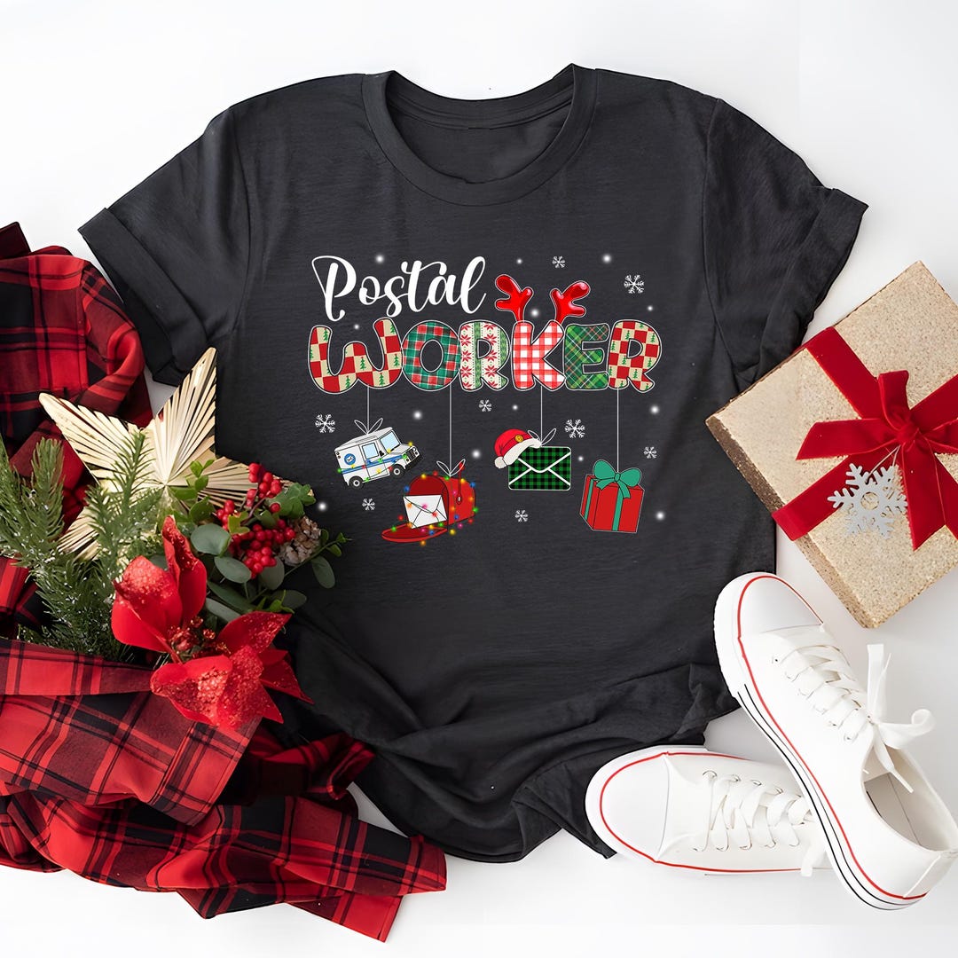 Christmas Postal Worker Shirt, Christmas Mail Lady Tee, Funny Postal ...