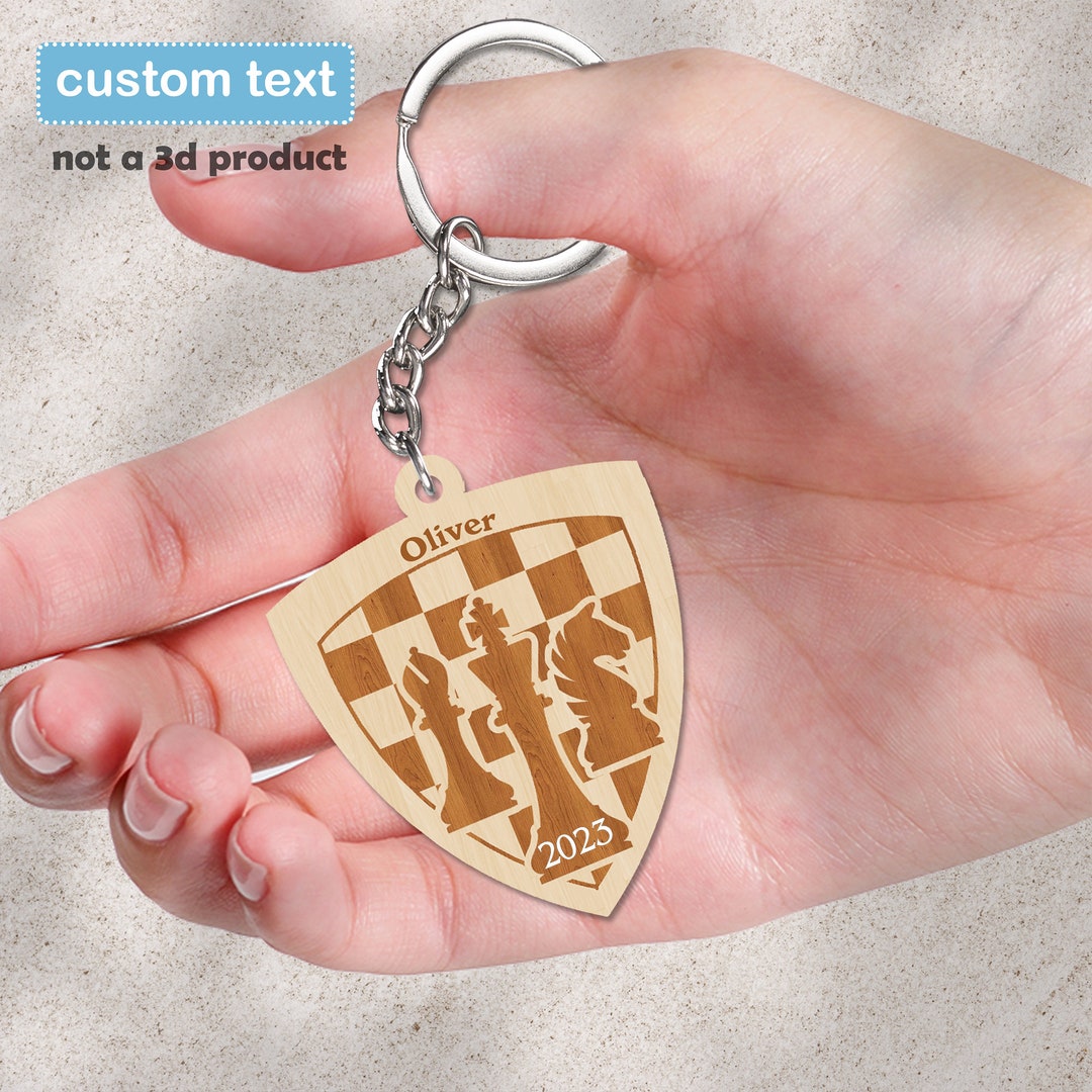 Chess Board Christmas Acrylic Keychain, Custom Chess Keychain, Chess ...