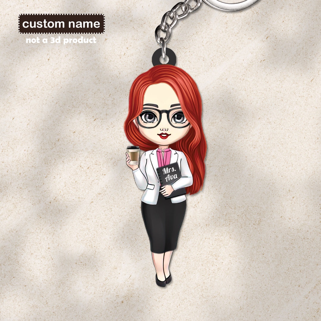 Personalized Teacher Keychain, Teacher Custom Keychain, Gift for ...