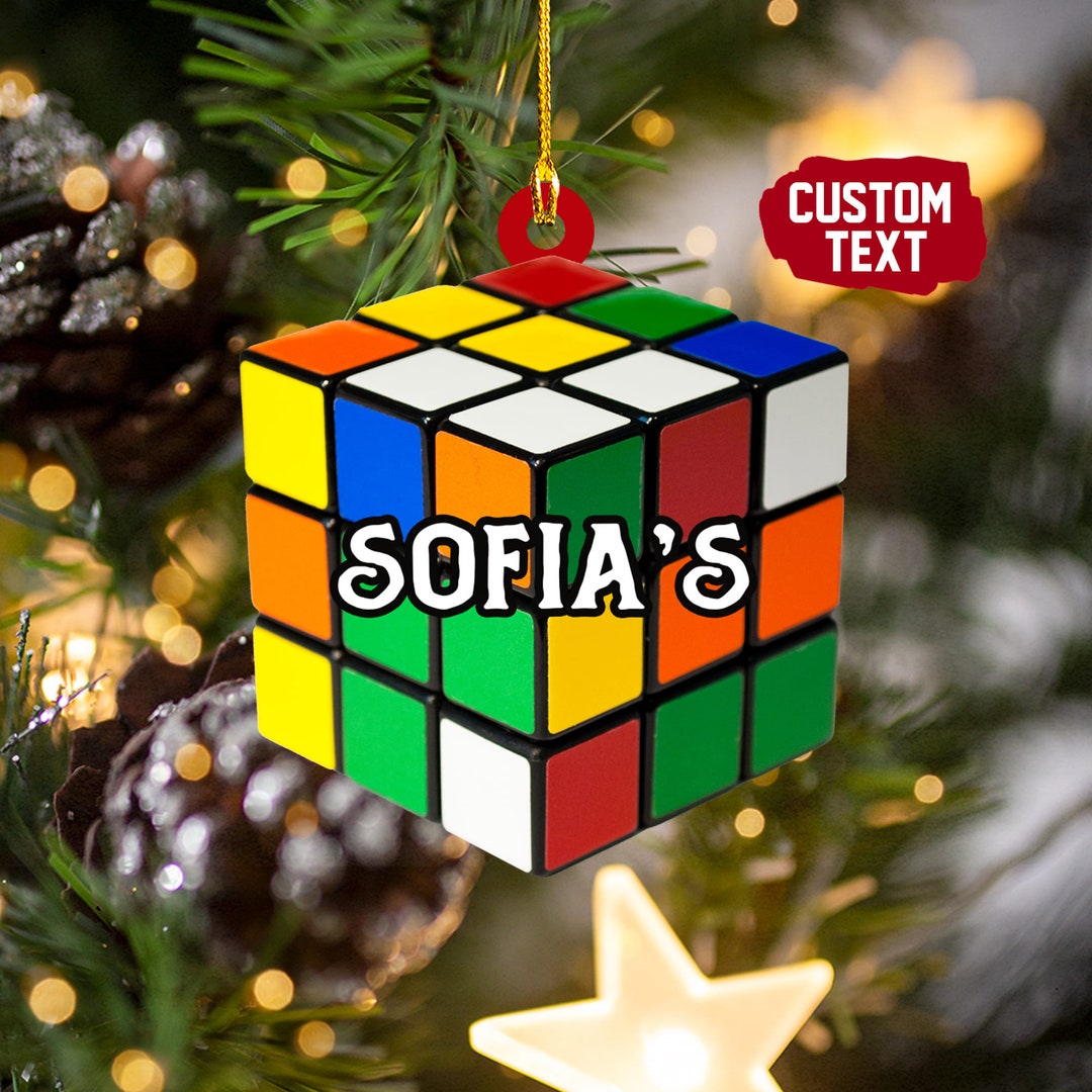 Personalized Cubo Rubik Ornament, Rubik Cube Ornaments Christmas ...