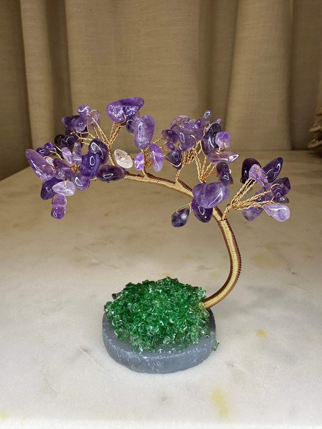 Amethyst Crystal Gemstone Tree - Handcrafted Crystal Tree Healing ...