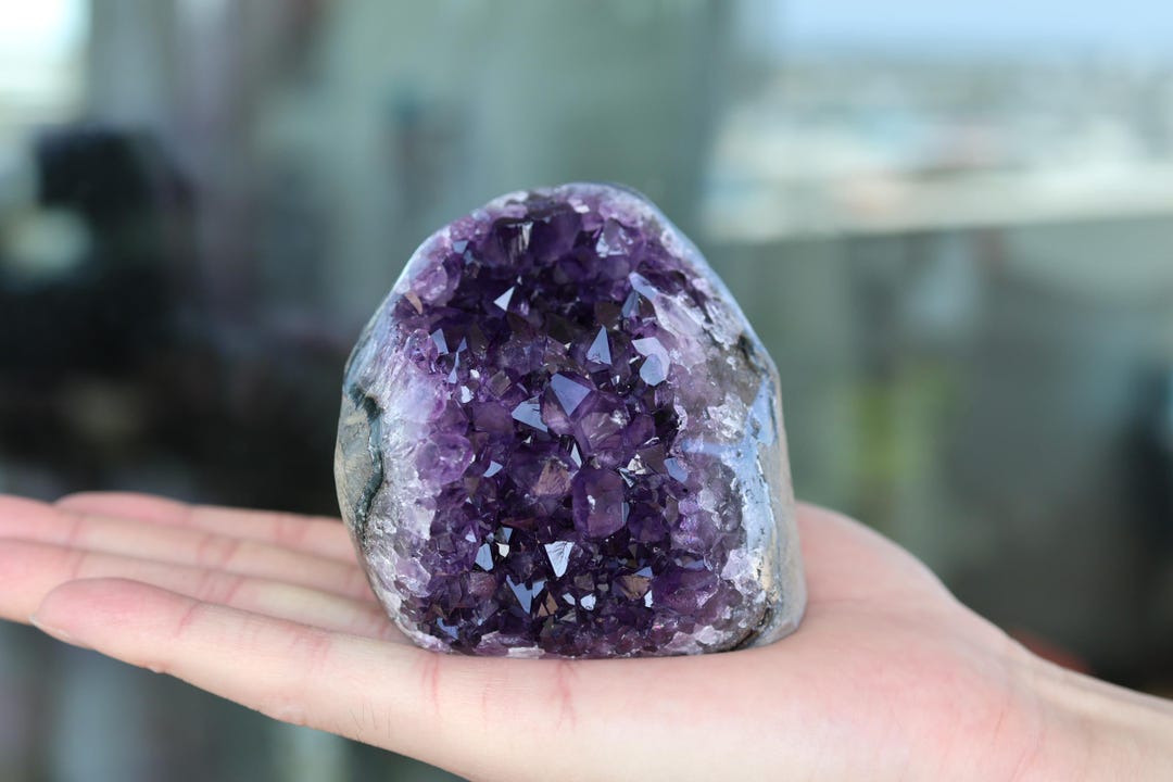 Natural Amethyst Geode Cluster – Raw Purple Amethyst Crystal for Home ...