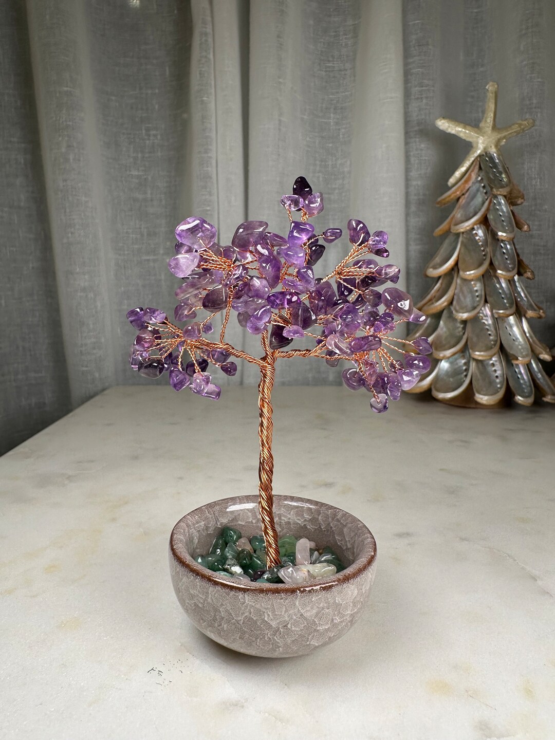 Amethyst Crystal Gemstone Tree Handcrafted Crystal Tree Healing ...