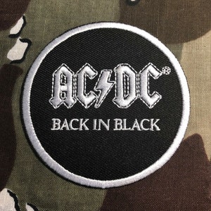 AC/DC Back in Black Embroidered Patch Patch A061P - Etsy