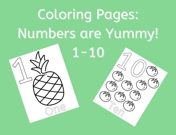 Spanish Numbers Kids Digital Coloring Pages | Etsy