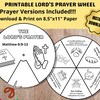 The Lord's Prayer Coloring Spinning Wheel Printable Bible Verse Sunday ...