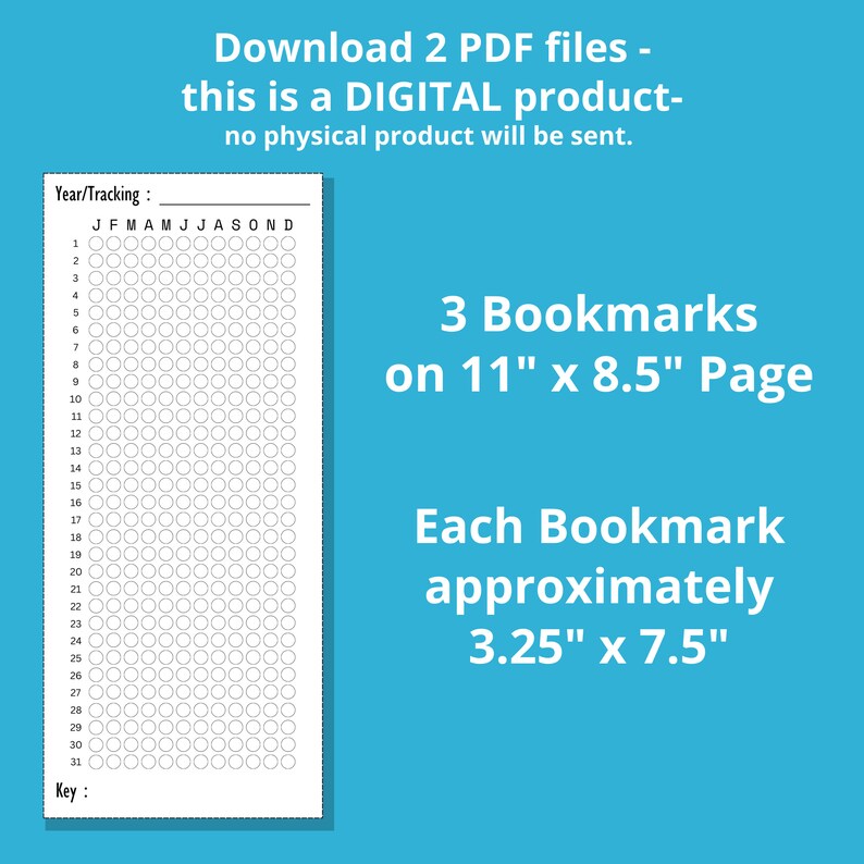 Printable Year-at-a-glance Habit Tracker Bookmark | 2 Minimalist ...